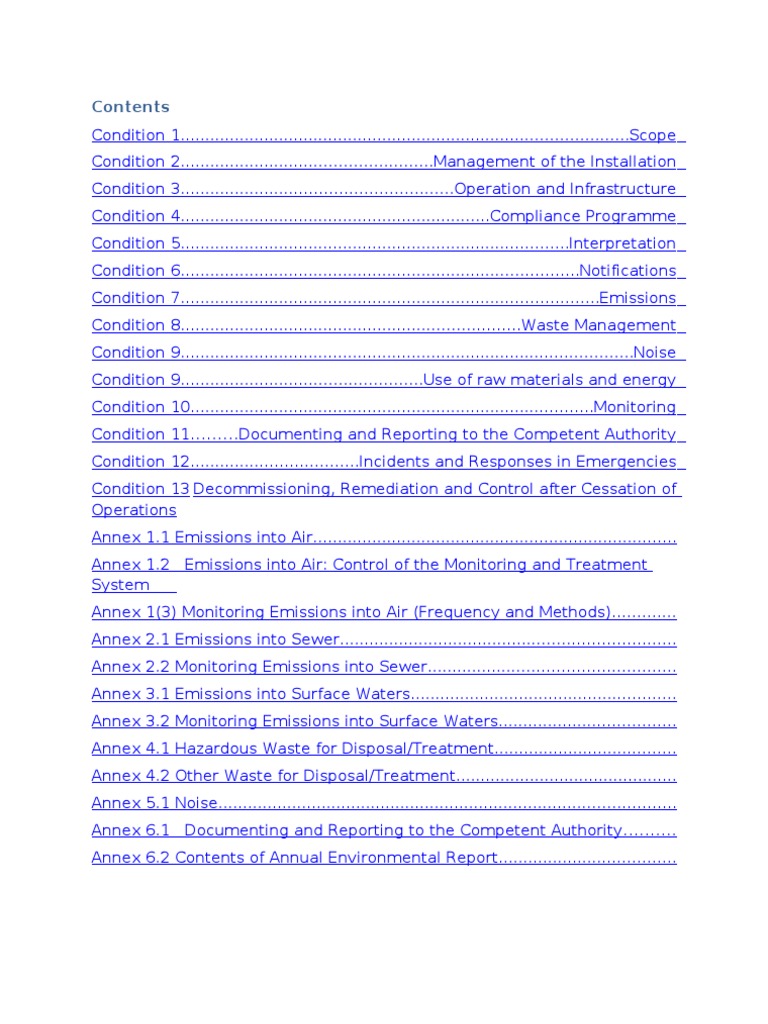 Form B of Environmental Permit Standard | PDF | Environmental ...