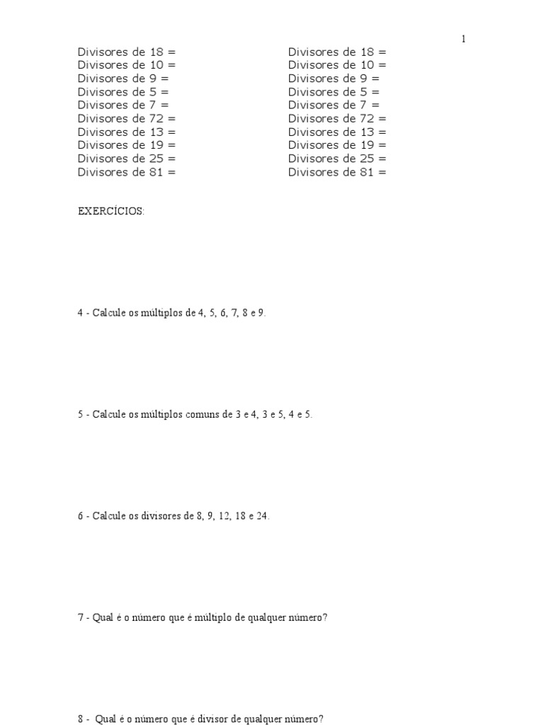 Divisores de 18 | PDF | Número primo | Números