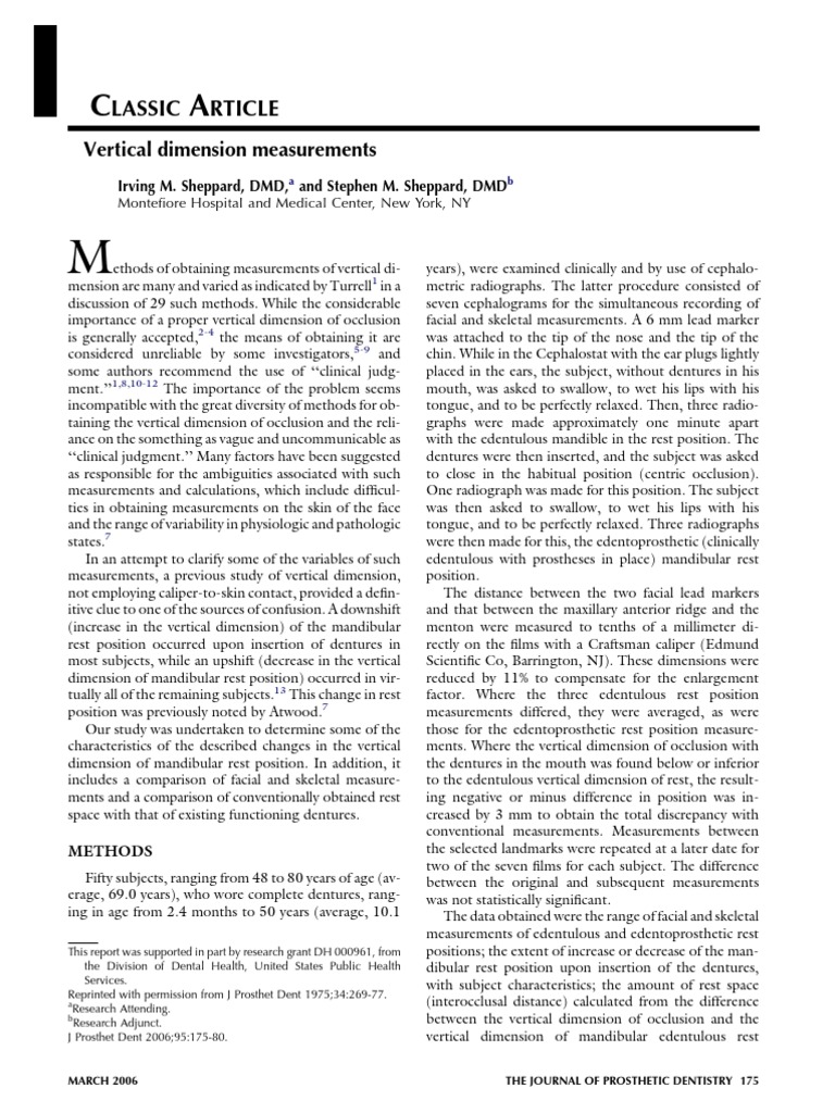 Vertical Dimension Measurements | PDF | Business