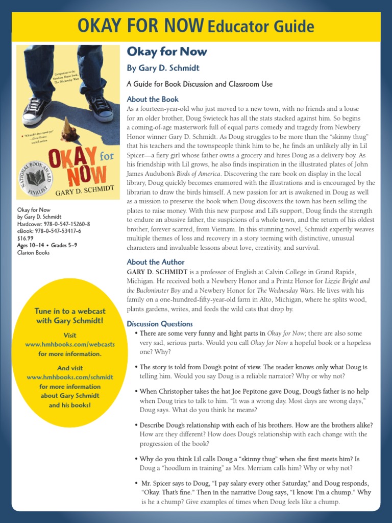 Okay for Now Educator Guide | PDF | Jane Eyre | Books