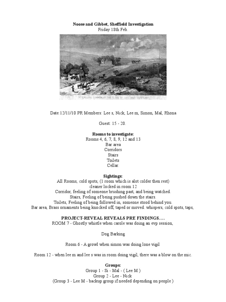 Paranormal Investigation Report | PDF | Punishments | Crime Thriller