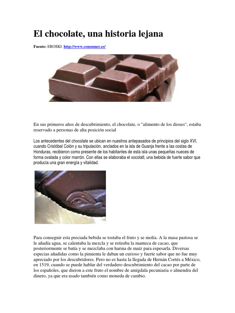 Historia Del Chocolate | PDF | Chocolate | Leche