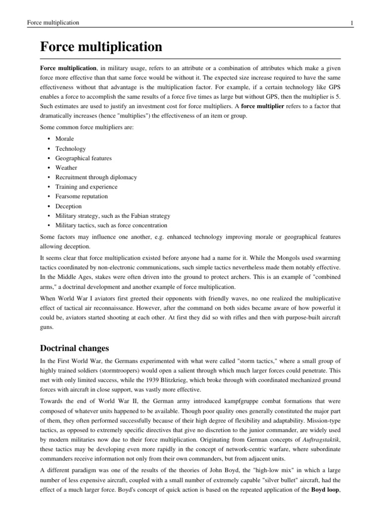 Force Multiplication | PDF | Military Science | Military