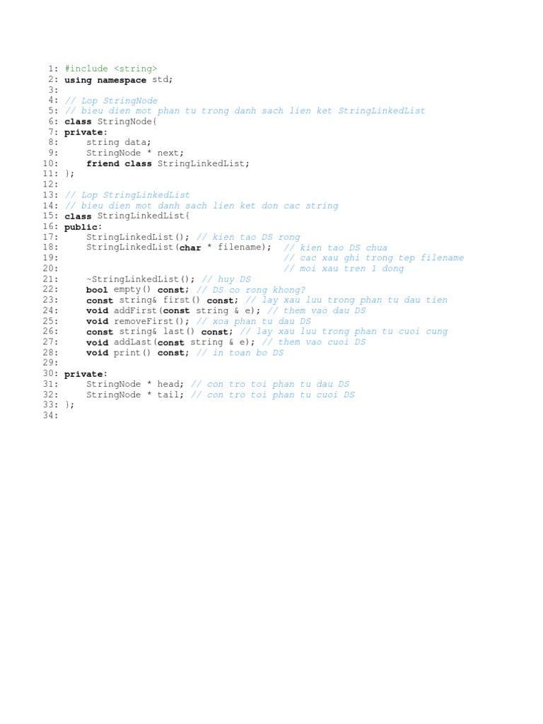 C++ String Linked List Implementation | PDF