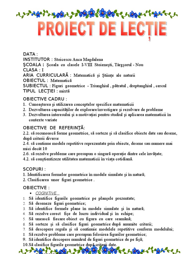0 Proiect de Lectie 1