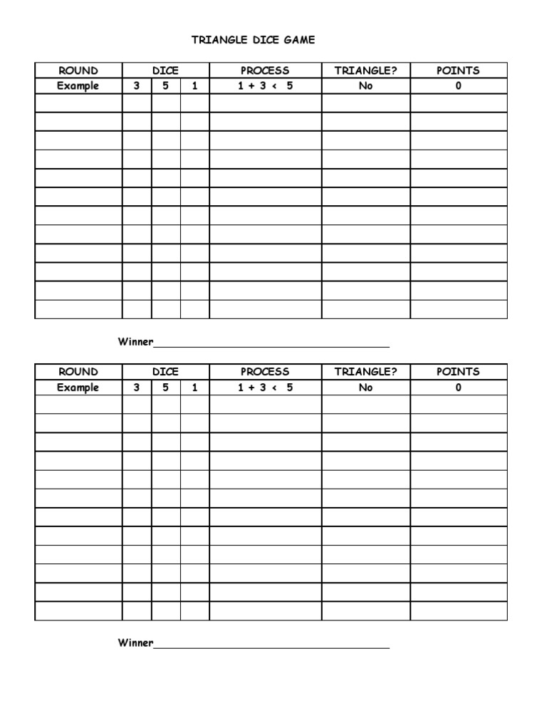 Triangle Dice Game | PDF
