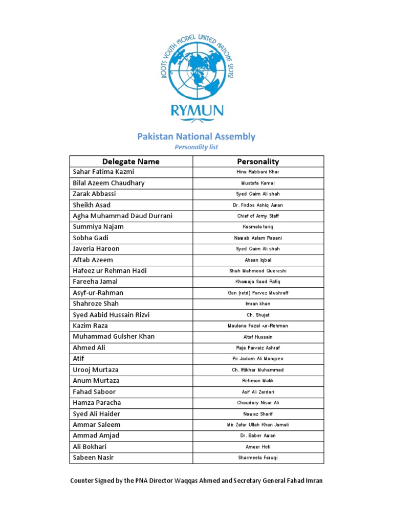 Pna Only Final List 1 | PDF | Politics Of Pakistan | Pakistan