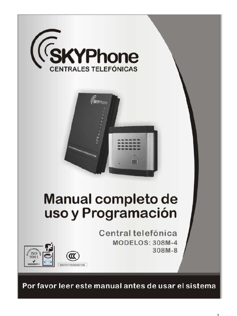 Manual de Central Telefónica Skyphone | PDF | Central telefónica | Teléfono