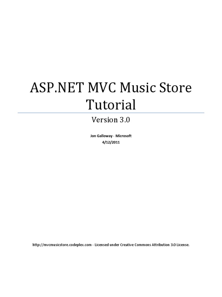 Mvc Music Store Tutorial V30 Pdf Modelviewcontroller Entity Framework