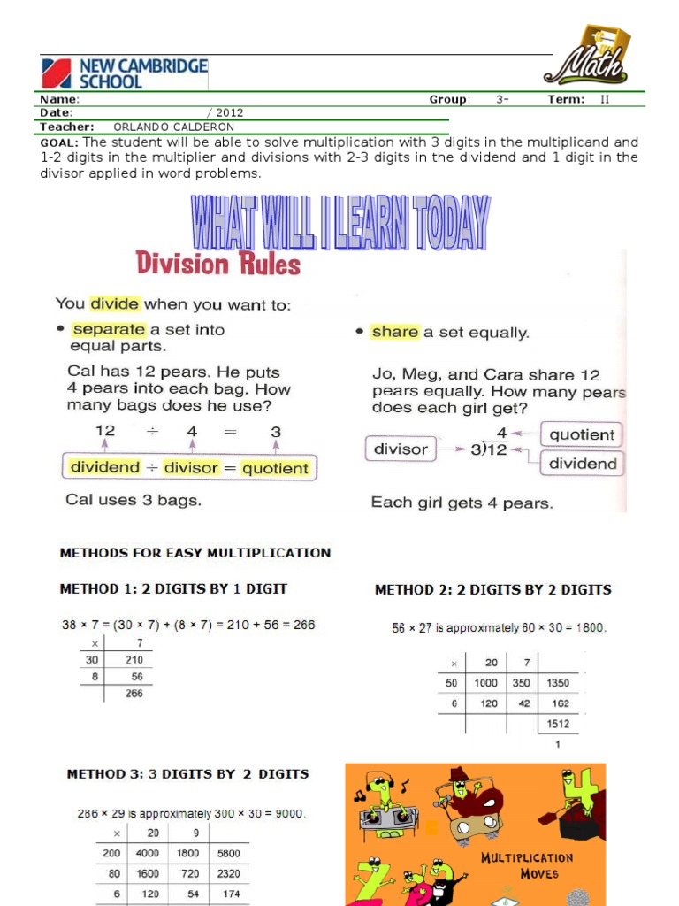 Word Problems for Multiplication & Division | PDF | Career & Growth ...