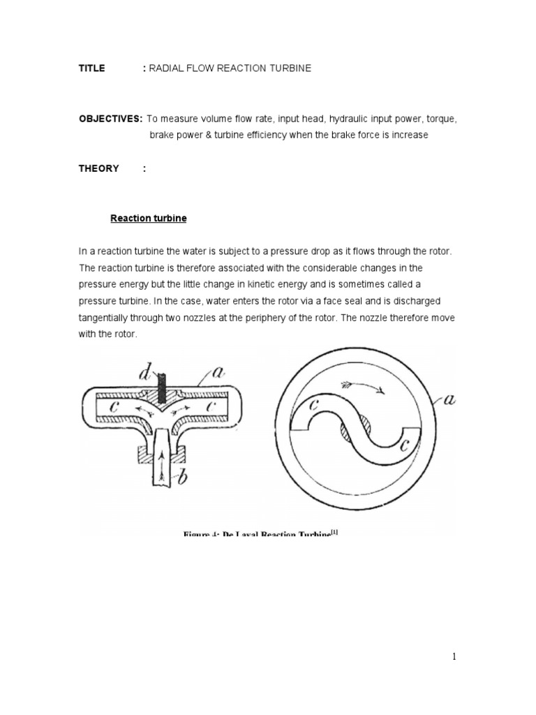Title: Radial Flow Reaction Turbine | PDF | Turbine | Fluid Dynamics