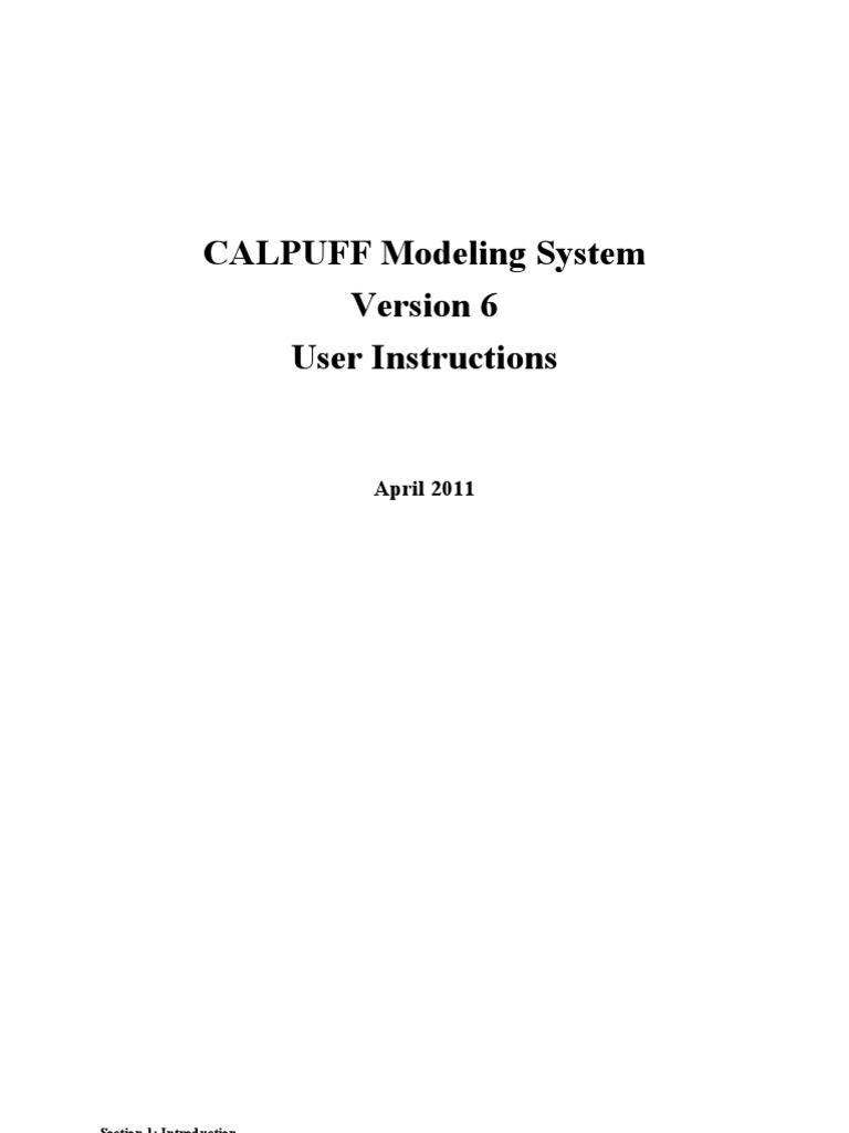 CALPUFF Version6 UserInstructions | PDF | Graphical User Interfaces ...