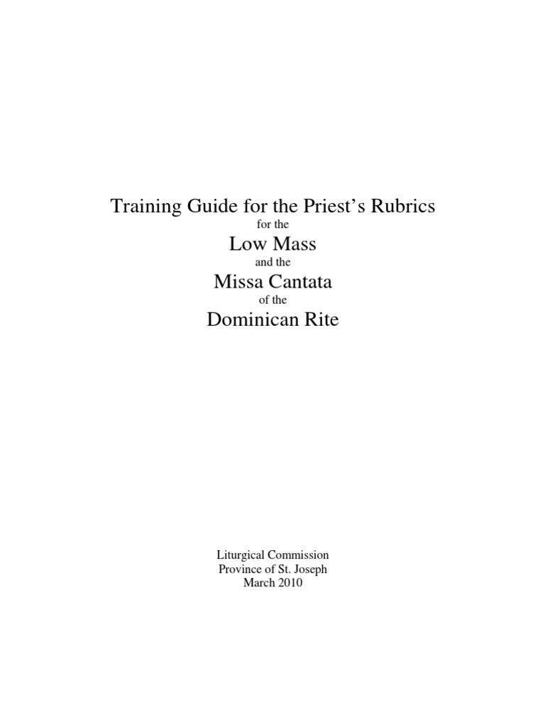 Dominican Rite | PDF | Mass (Liturgy) | Religious Rituals