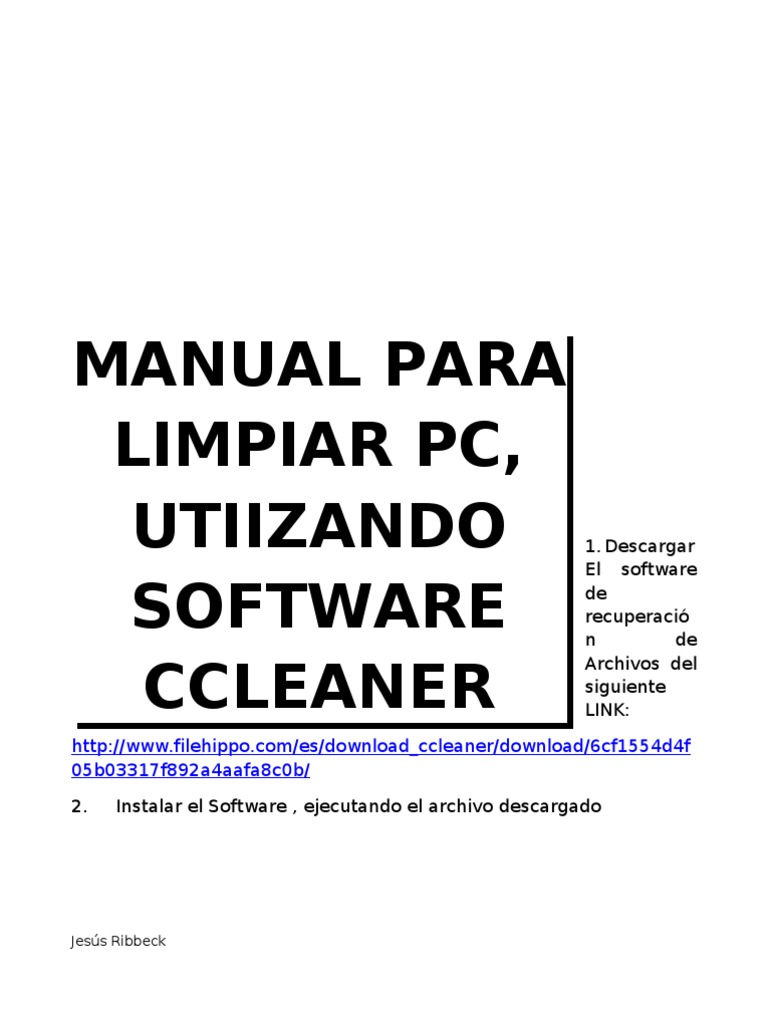 Manual Ccleaner | PDF | Archivo de computadora | Microsoft Windows