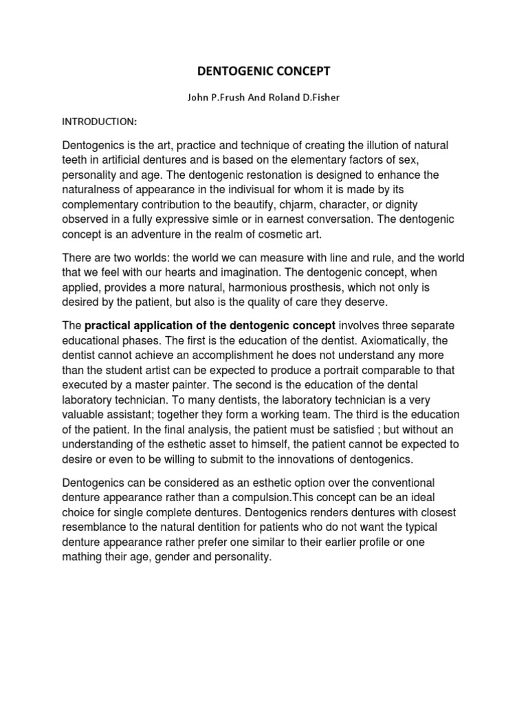 Dentogenic Concept | PDF | Dentist | Dentures