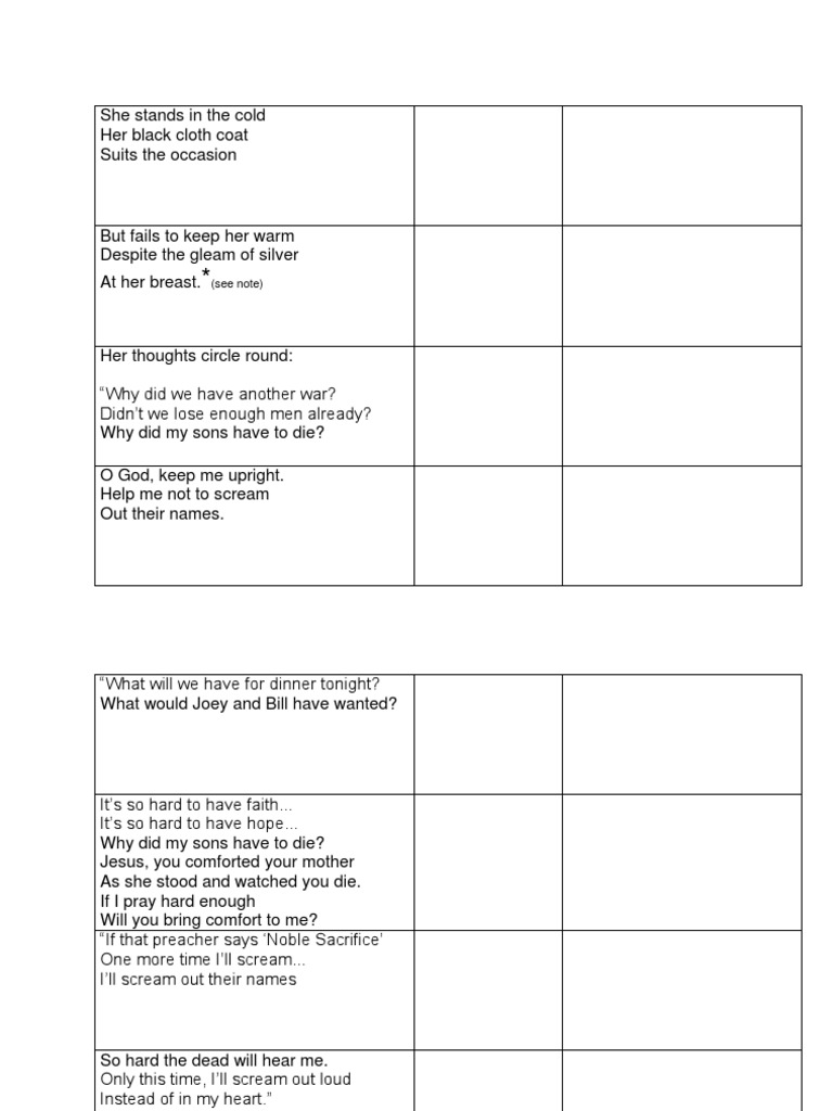 Visualization Activity - Rememberance Day Poem | PDF