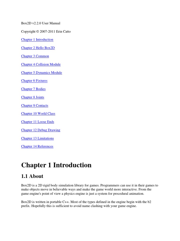 Box2d Manual | Download Free PDF | Collision | Friction