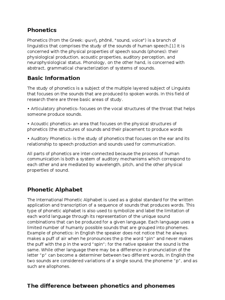 Phonetics | PDF | Phonetics | Phonology