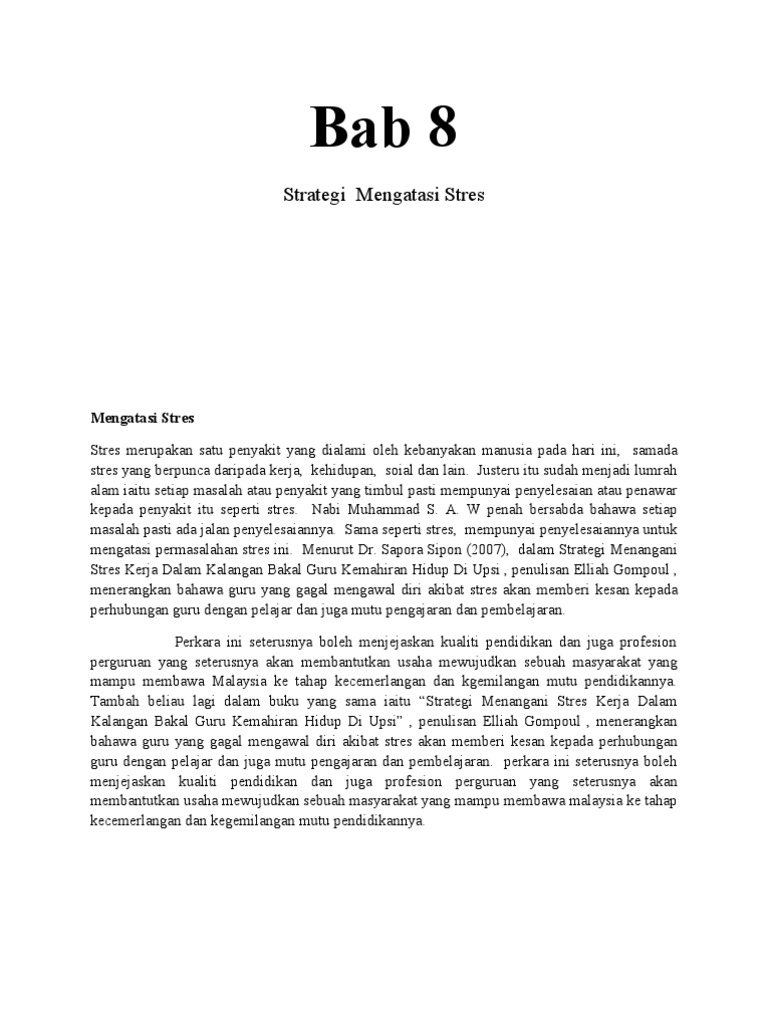 Bab 7-Strategi Tangani Stres | PDF
