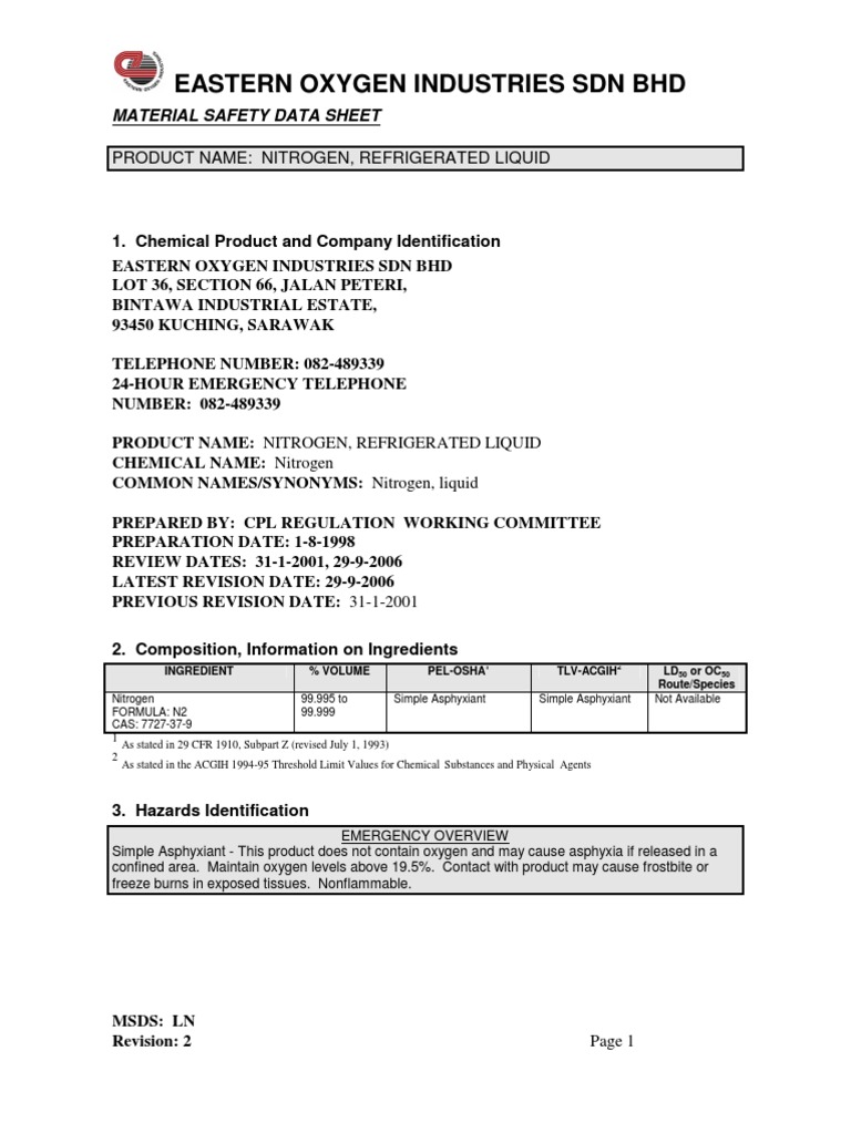 N2 Liquid | PDF | Oxygen | Nitrogen