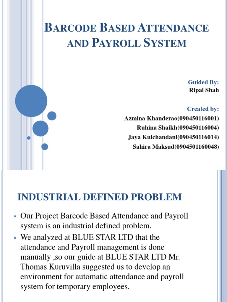 Barcode Based Attendance and Payroll System | PDF | Barcode | Microsoft ...