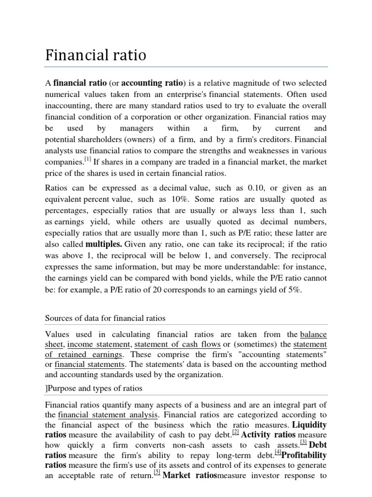Ratio Analysis | PDF | Financial Ratio | Financial Markets