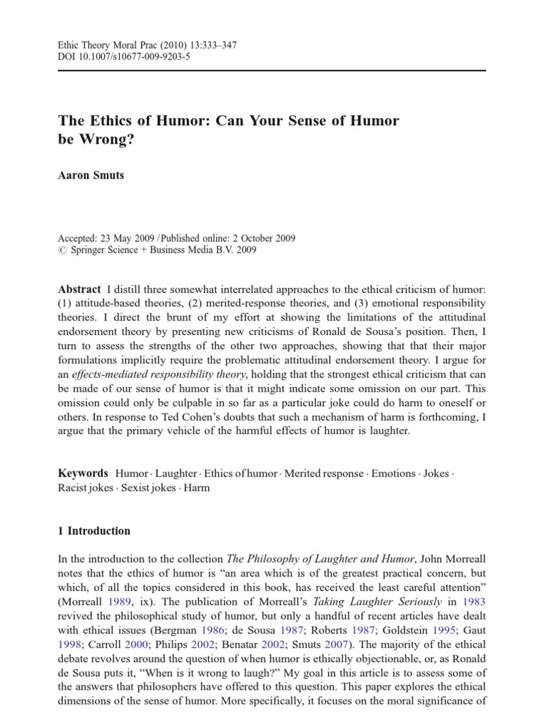The Ethics of Humor | PDF | Jokes | Humour