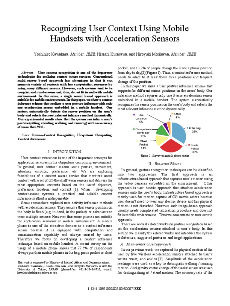 Recognizing User Context Using Mobile | PDF | Heart Rate | Accelerometer