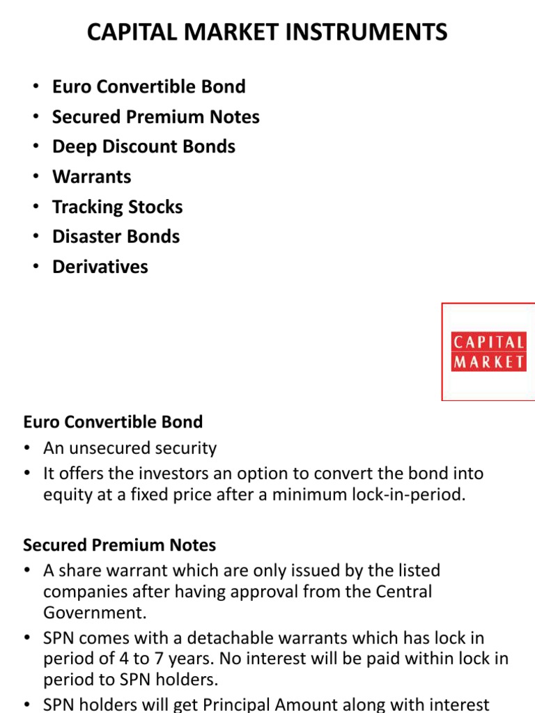 Capital Market Instruments Guide | PDF | Bonds (Finance) | Financial ...