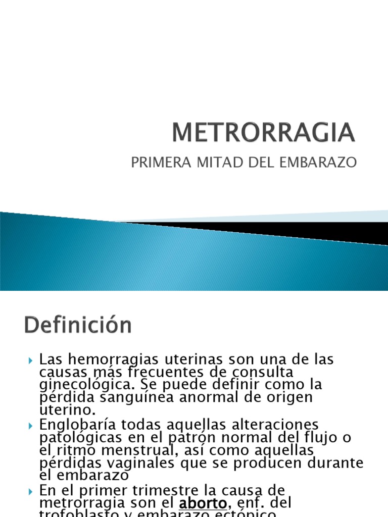 Metrorragia I | PDF | Aborto espontáneo | El embarazo