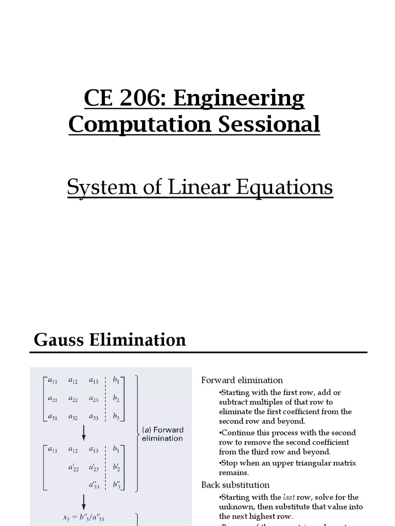 CE206 - System of Linear Equations | PDF | Matrix (Mathematics ...