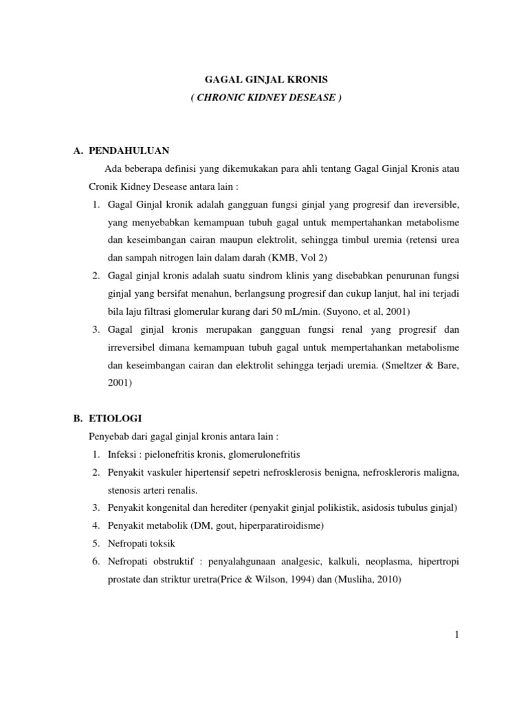 Asuhan Keperawatan Gawat Darurat Pada Klien Dengan CKD | PDF
