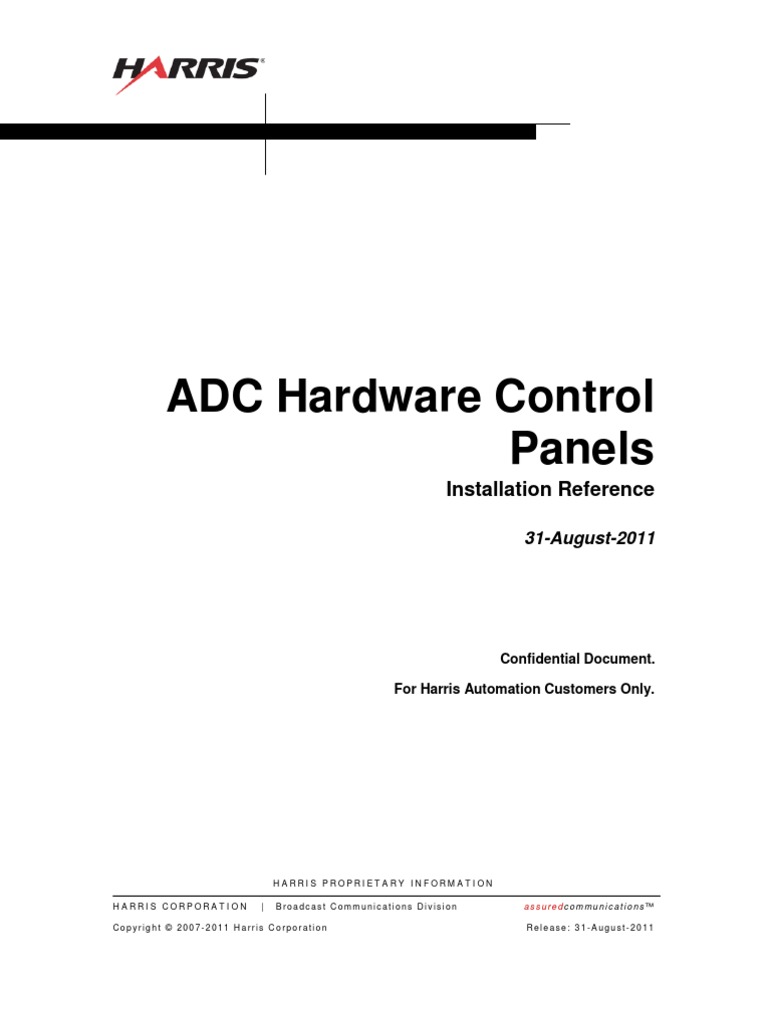 ADC Hardware Control Panels Ref g7 | PDF | Electrical Connector | Relay