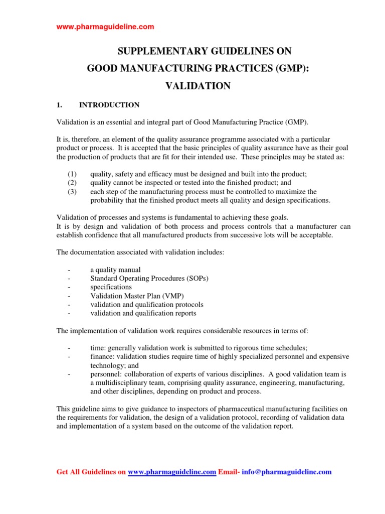 GMP Validation | PDF