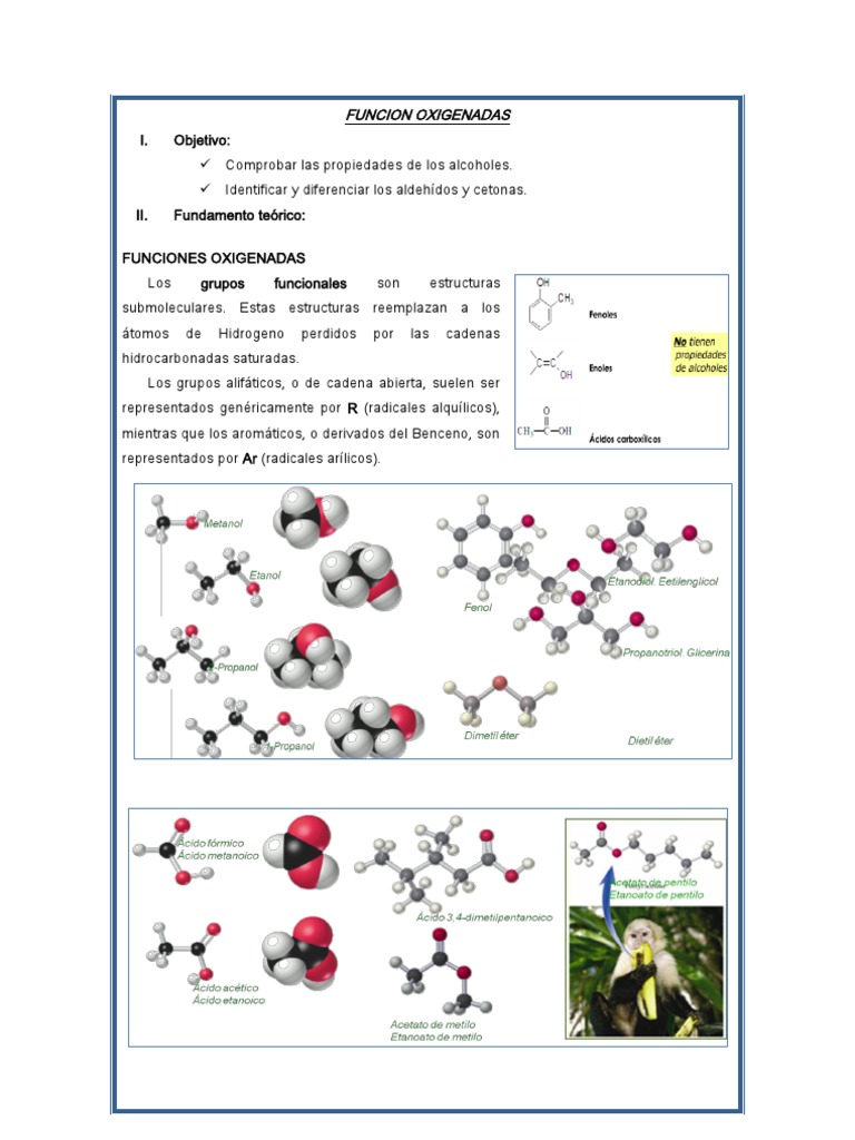 Funcion Oxigenadas | PDF | Alcohol | Cetona