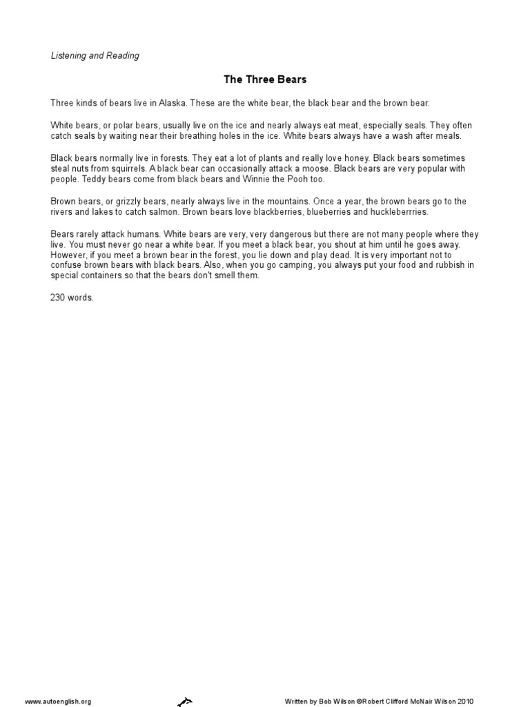 Alaska's Three Bear Species Explained | PDF | Home & Garden