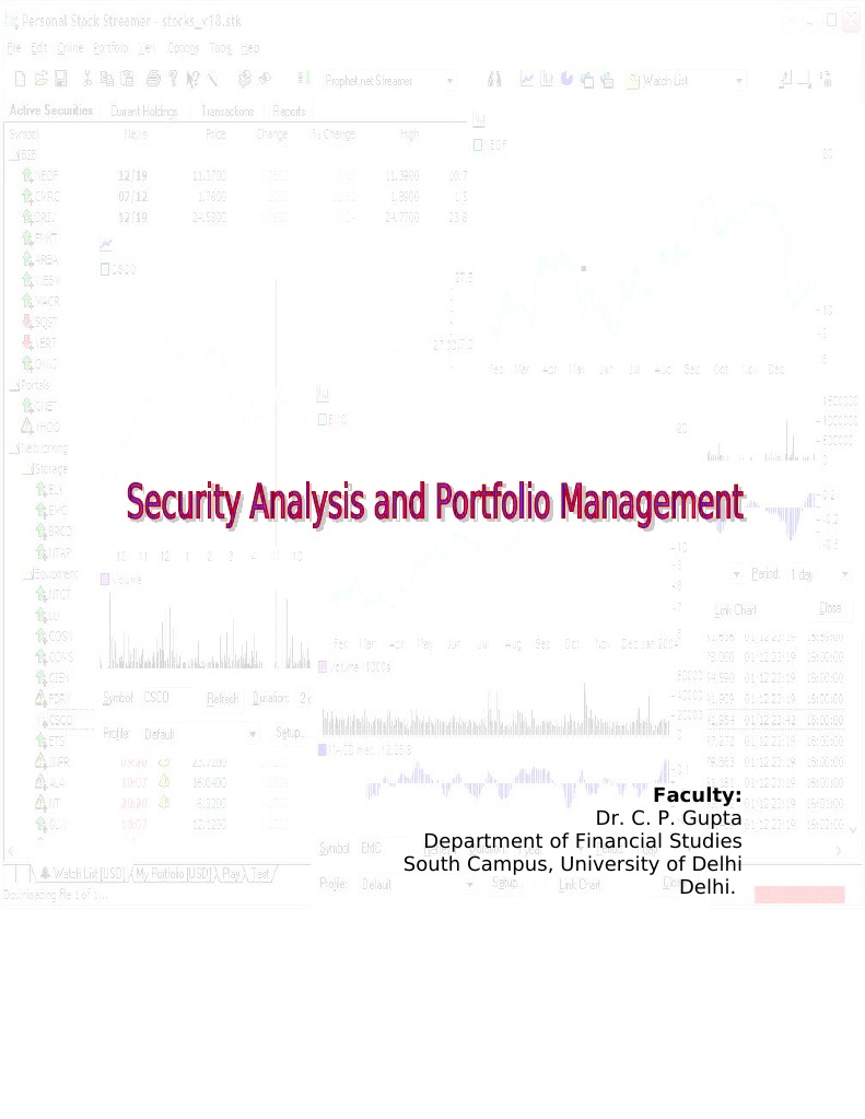 Course Outline - Security and Portfolio Management | PDF | Securities ...