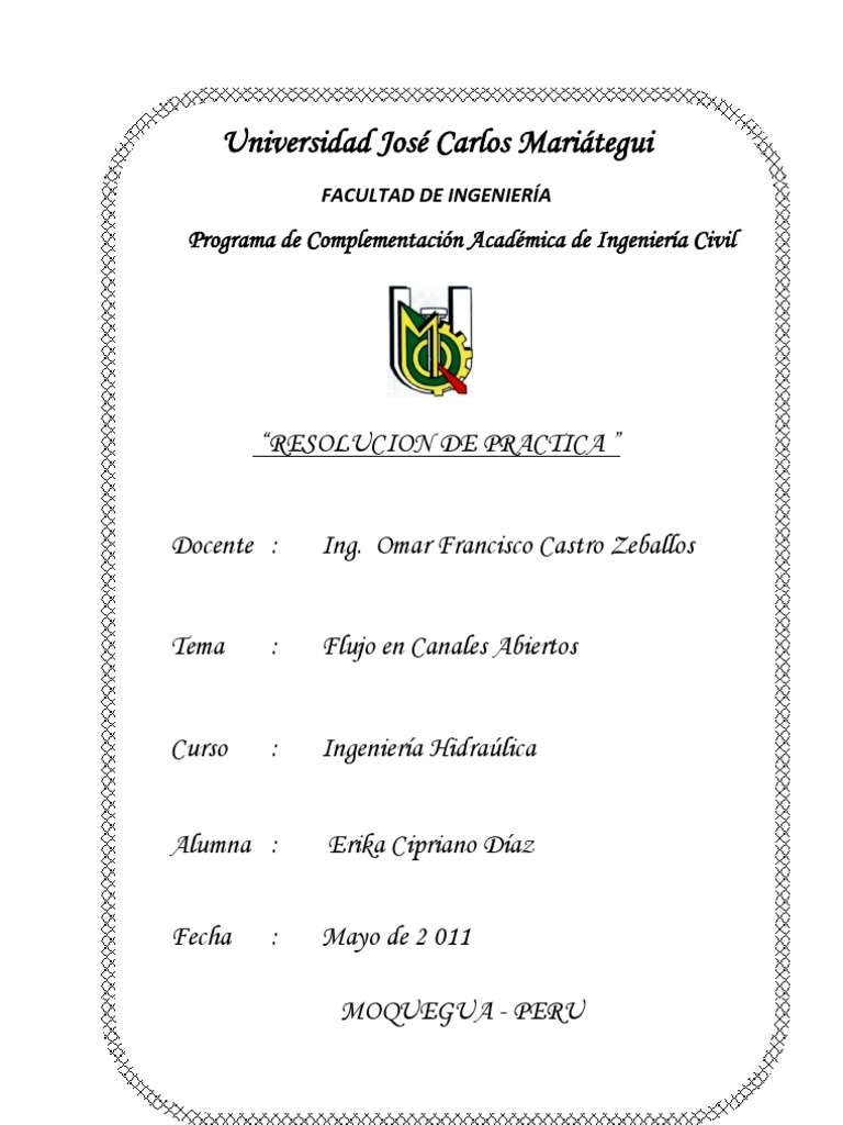 Resolución de Prácticas de Hidráulica | PDF | Cuerpos de agua ...