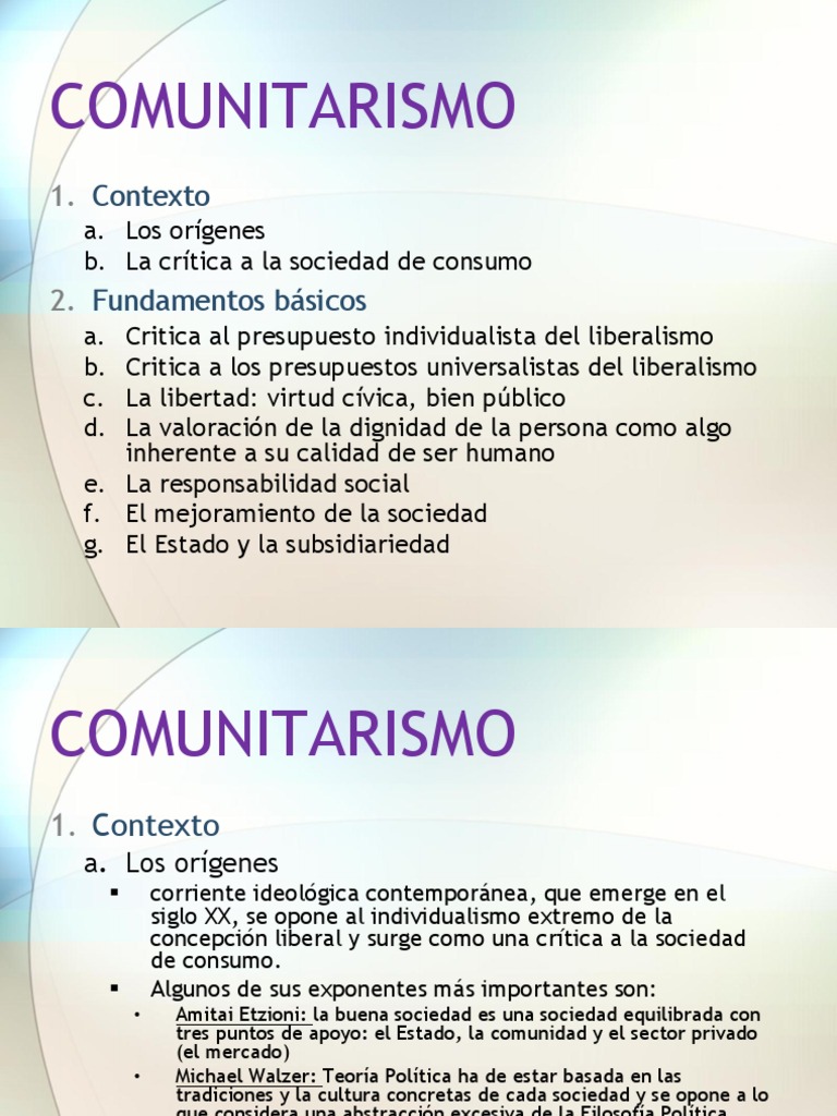 comunitarismo | Dignidad | Liberalismo