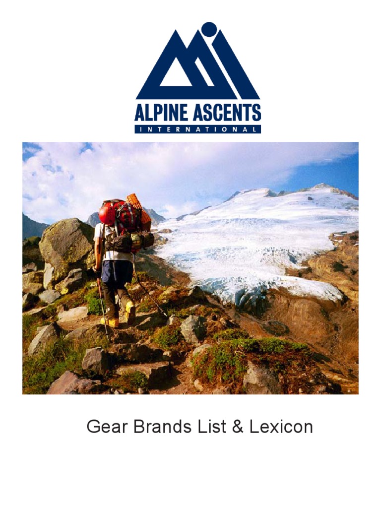 Alpine Climbing Gear List | PDF | Cookware And Bakeware | Mountaineering
