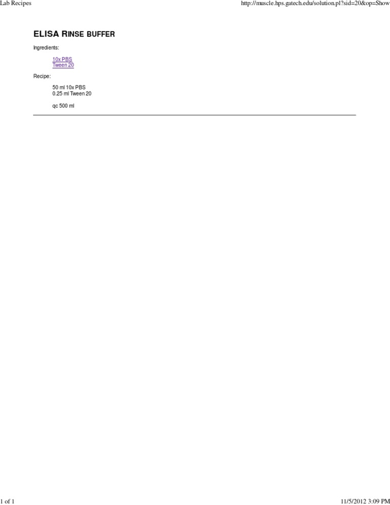 Lab Recipes | PDF