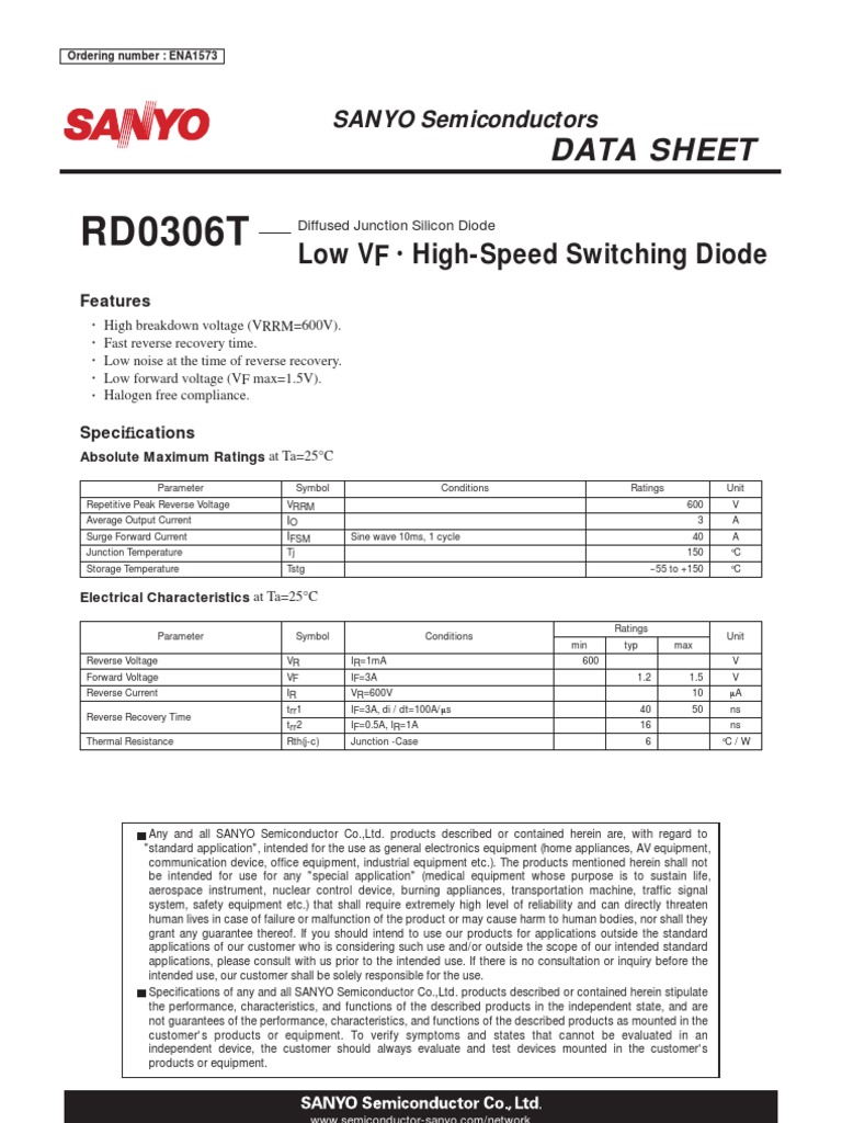 Data Sheet: Low VF High-Speed Switching Diode | PDF | Diode | Electrical Engineering