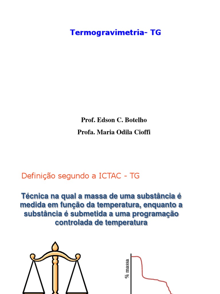Termogravimetria | PDF | Análise termogravimétrica | Temperatura