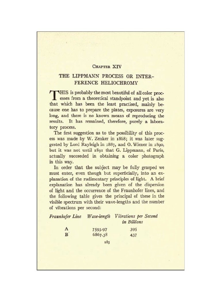 E.J.wall Practical Color Photography Chapter 14 Lippmann | PDF