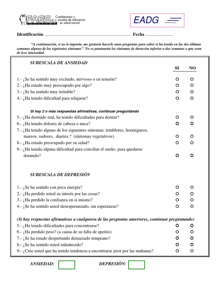 Test-Escala de Ansiedad-Depresión de Goldberg