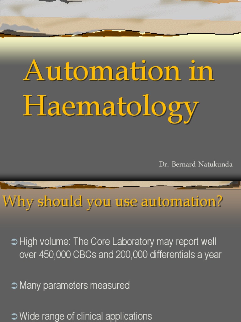 Automation in Haematology - Bernard | PDF | White Blood Cell | Red ...