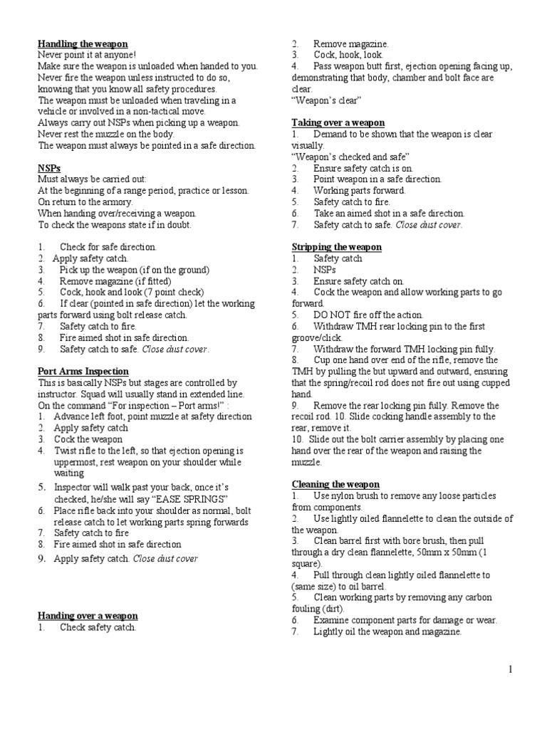 GP Handling The Weapon | PDF | Rifle | Magazine (Firearms)