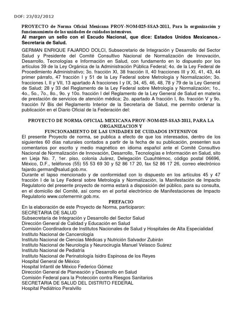 Norma 0025 Funcionamiento de Ucin | Descargar gratis PDF | Medicina de ...