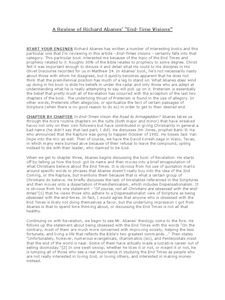 A Review of Richard Abanes' "End-Times Visions" | PDF | Antichrist ...
