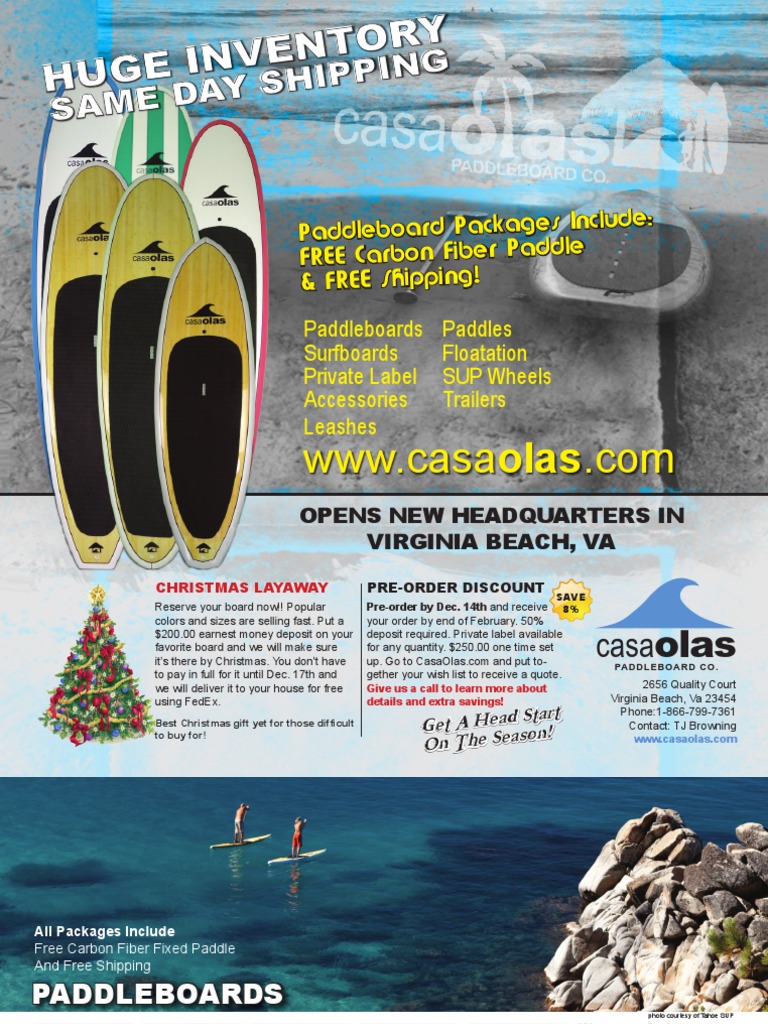 Casa Olas Paddleboard Brochure | PDF | Water Sports | Sports